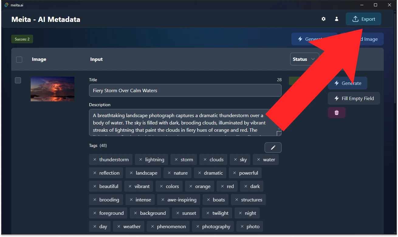 Meita.ai | AI Microstock Keywording Tool